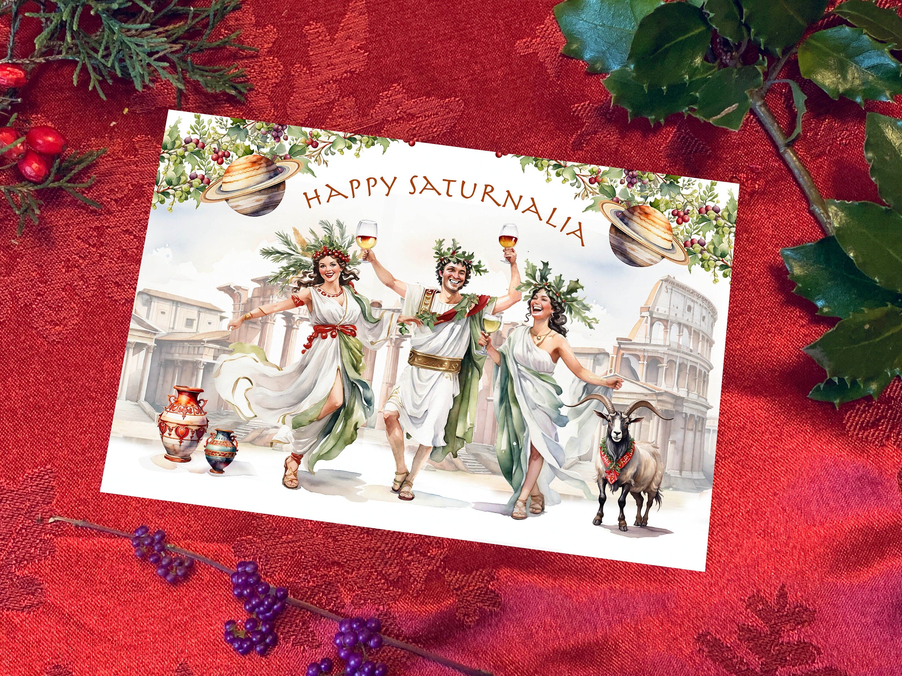 Saturnalia Toga Party Holiday Postcards/Greeting Cards, Exclusively De ...