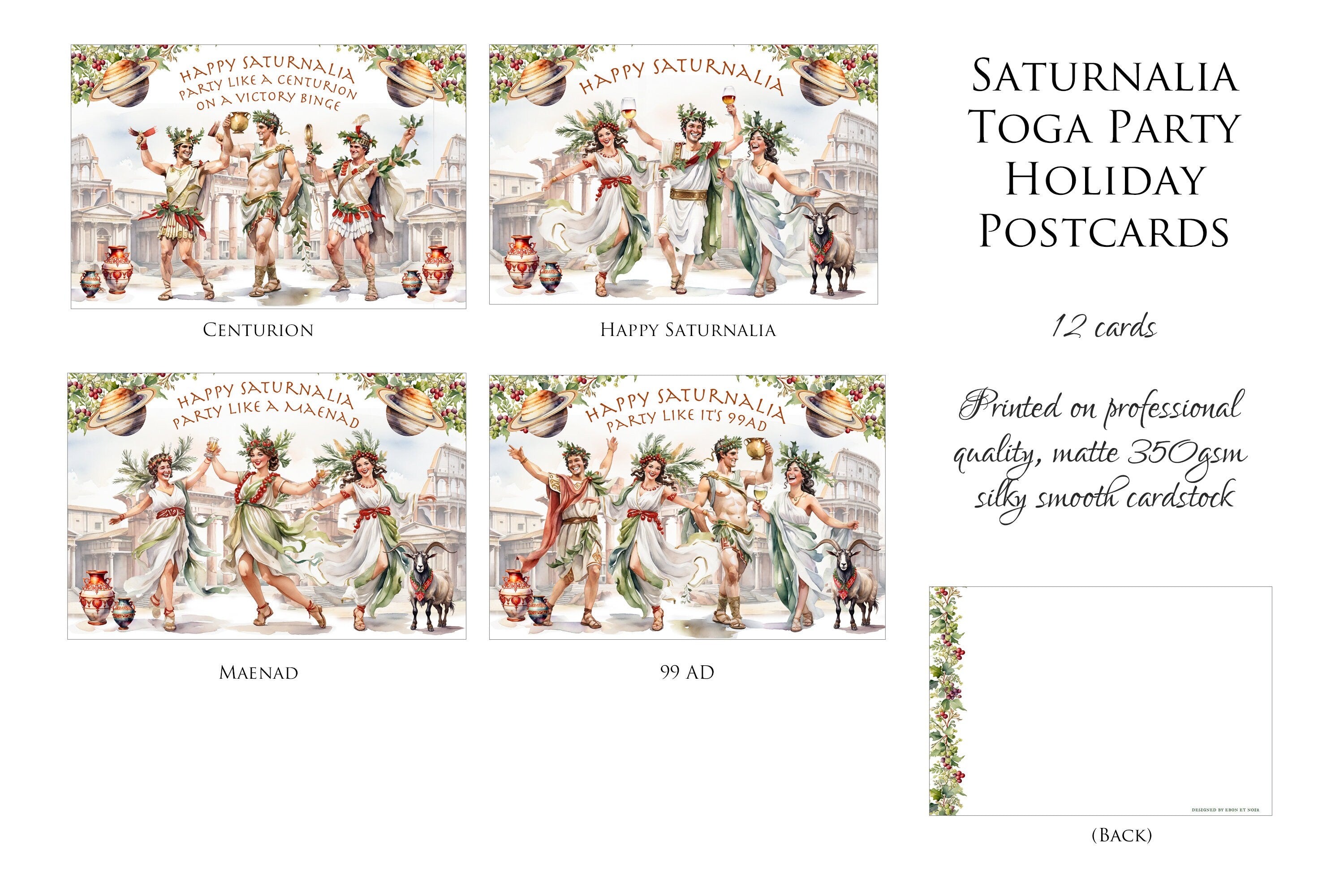 Saturnalia Toga Party Holiday Postcards/Greeting Cards, Exclusively De ...