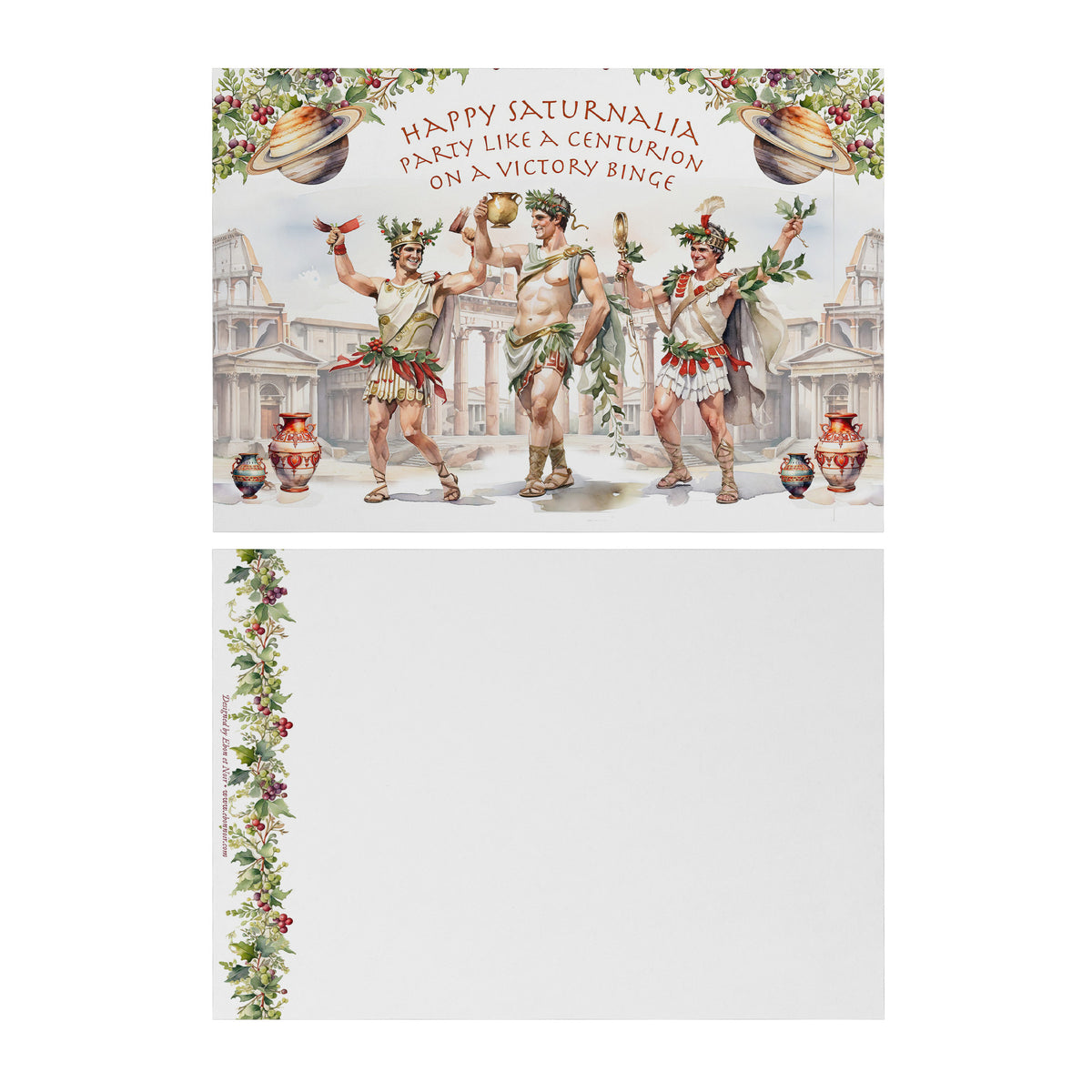 Saturnalia Revelers (Party Like a Centurion), Set of 5in x 7in Flat Pa ...