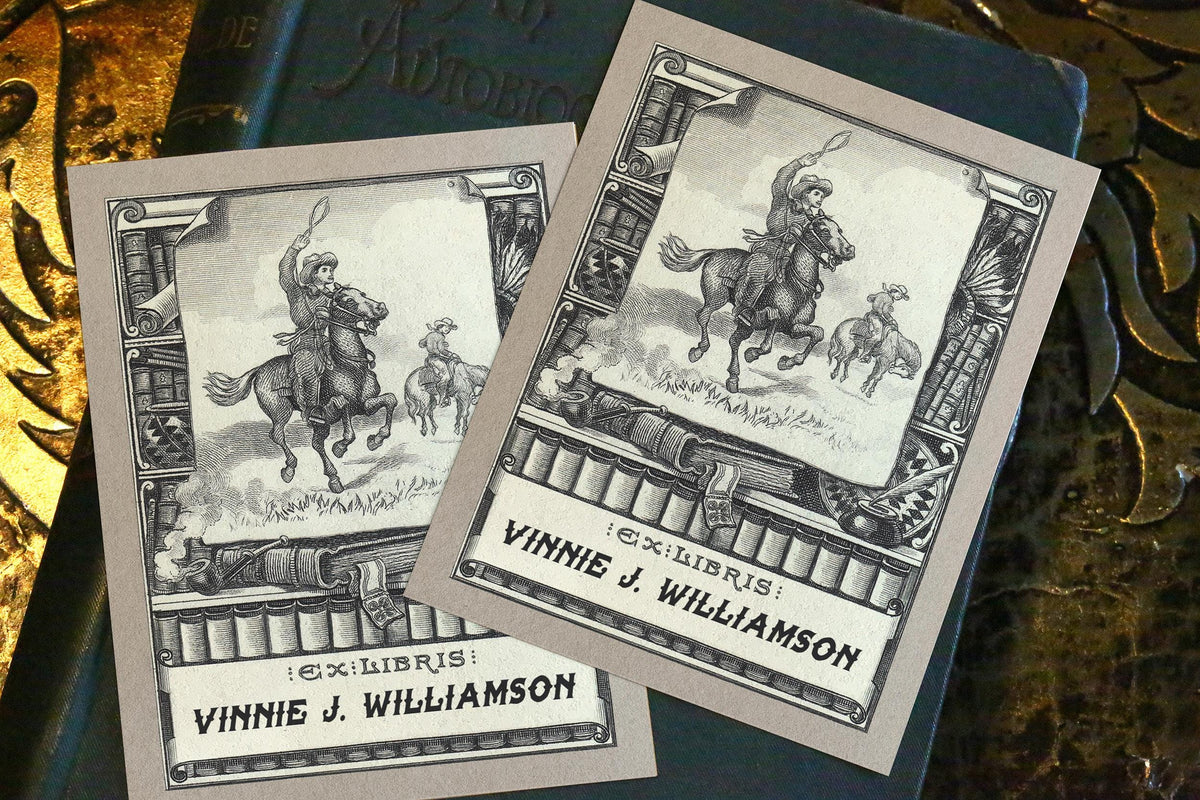 Old West, Personalized Ex-Libris Bookplates, Crafted on Traditional Gu ...
