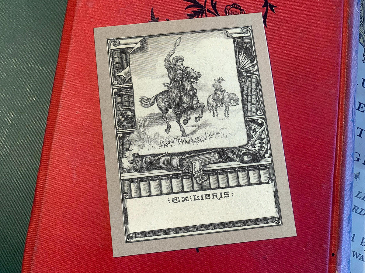 Old West, Personalized Ex-Libris Bookplates, Crafted on Traditional Gu ...