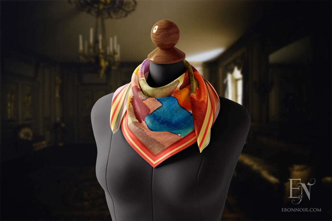 Watercolor Squares by Paul Klee, Luxurious Square Scarf/Wrap/Boho Shaw ...