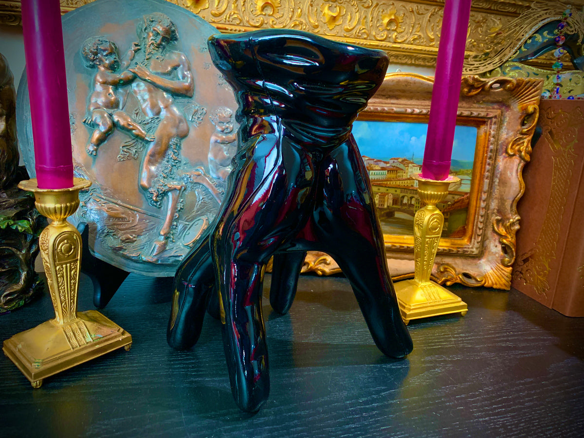 The Black Hand, Black Glove, Vase, Sculpture in Shiny Black Resin, Got ...