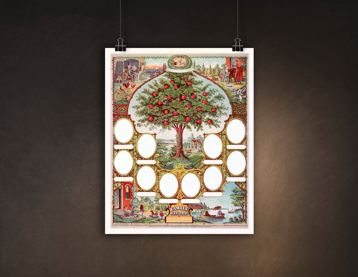 Blank Family Record, Family Tree, Vintage Ancestry Poster/Digital Prin ...