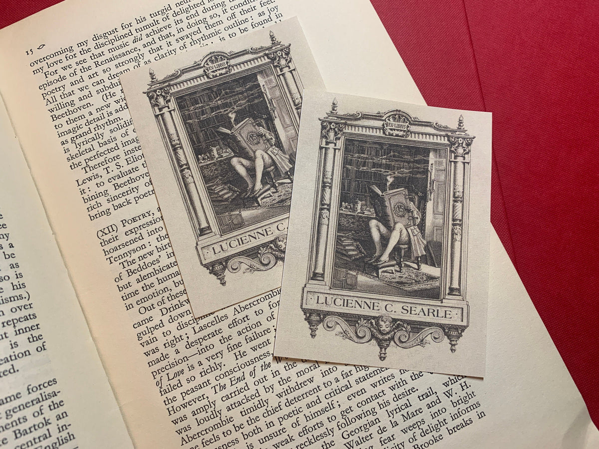 Smoking Gent, Personalized Gothic Ex-Libris Bookplates, Crafted on Tra ...