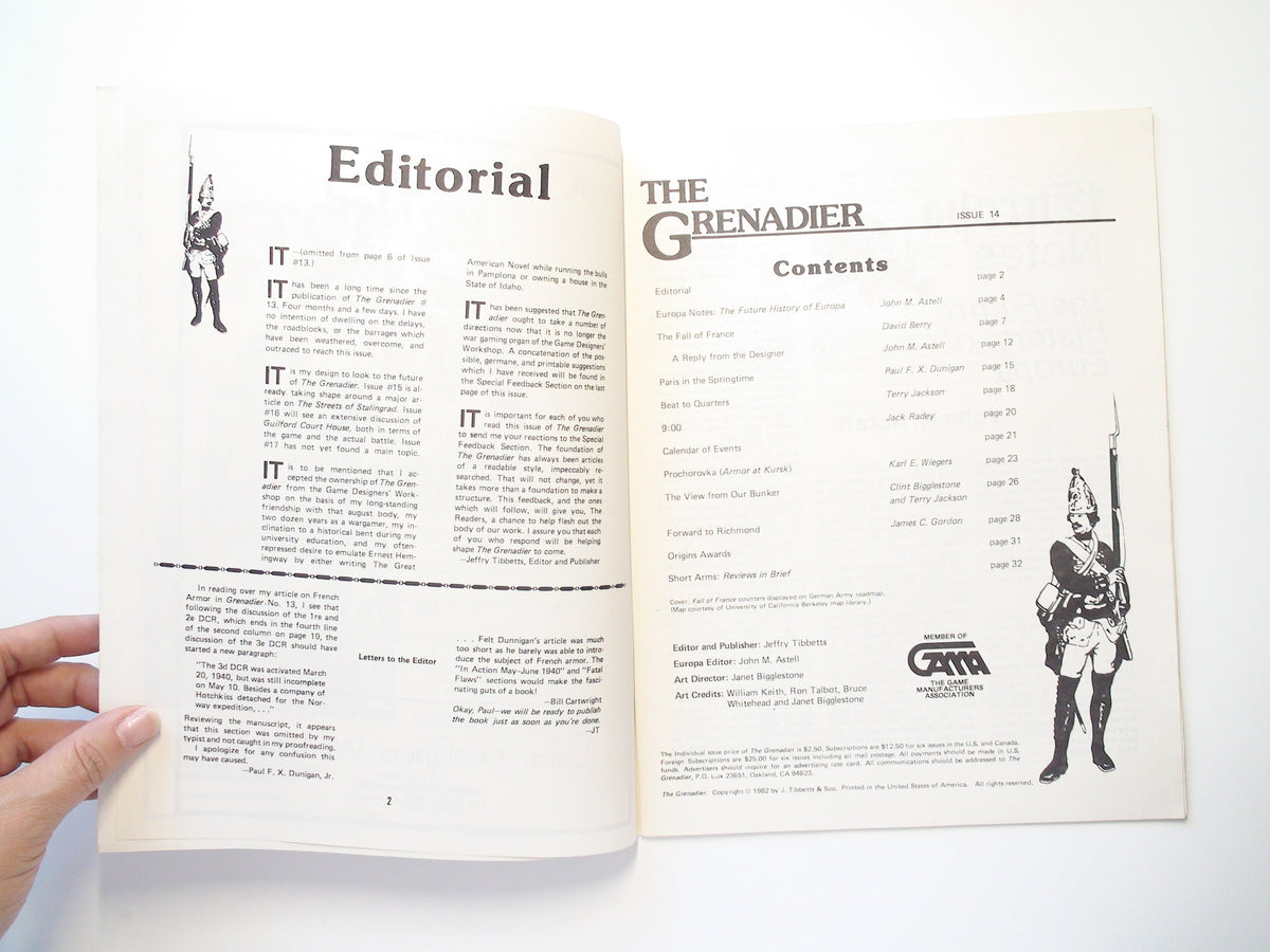The Grenadier Magazine (GDW), #14, Vintage War Gaming, The Fall of Fra ...